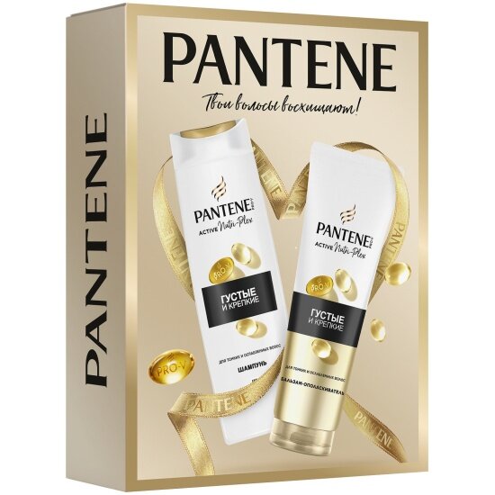Подарочный набор Pantene Pro-V Густые и крепкие (шампунь,250мл + бальзам,180мл)