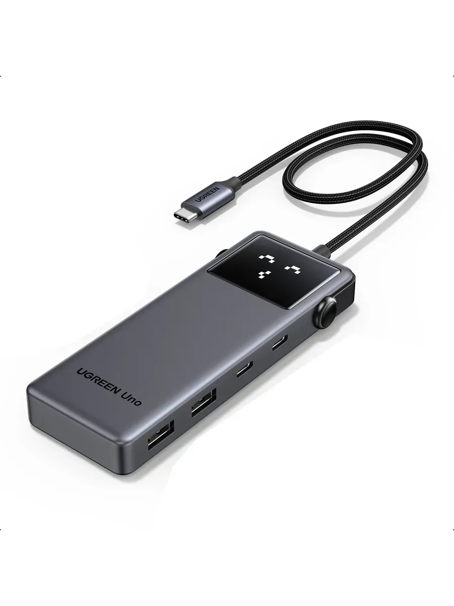 Хаб UGREEN CM888 (35998) UNO 6-in-1 PD, 4K@60Hz Серый 3xUSB-C, 2xUSB-A, HDMI