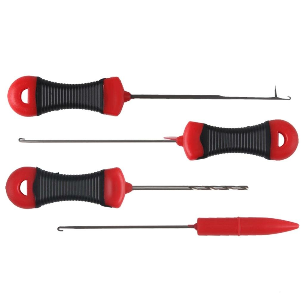 Иголка для насадки приманок, нержавеющая стальная поводочная игла 4 в 1, 4 смешанный