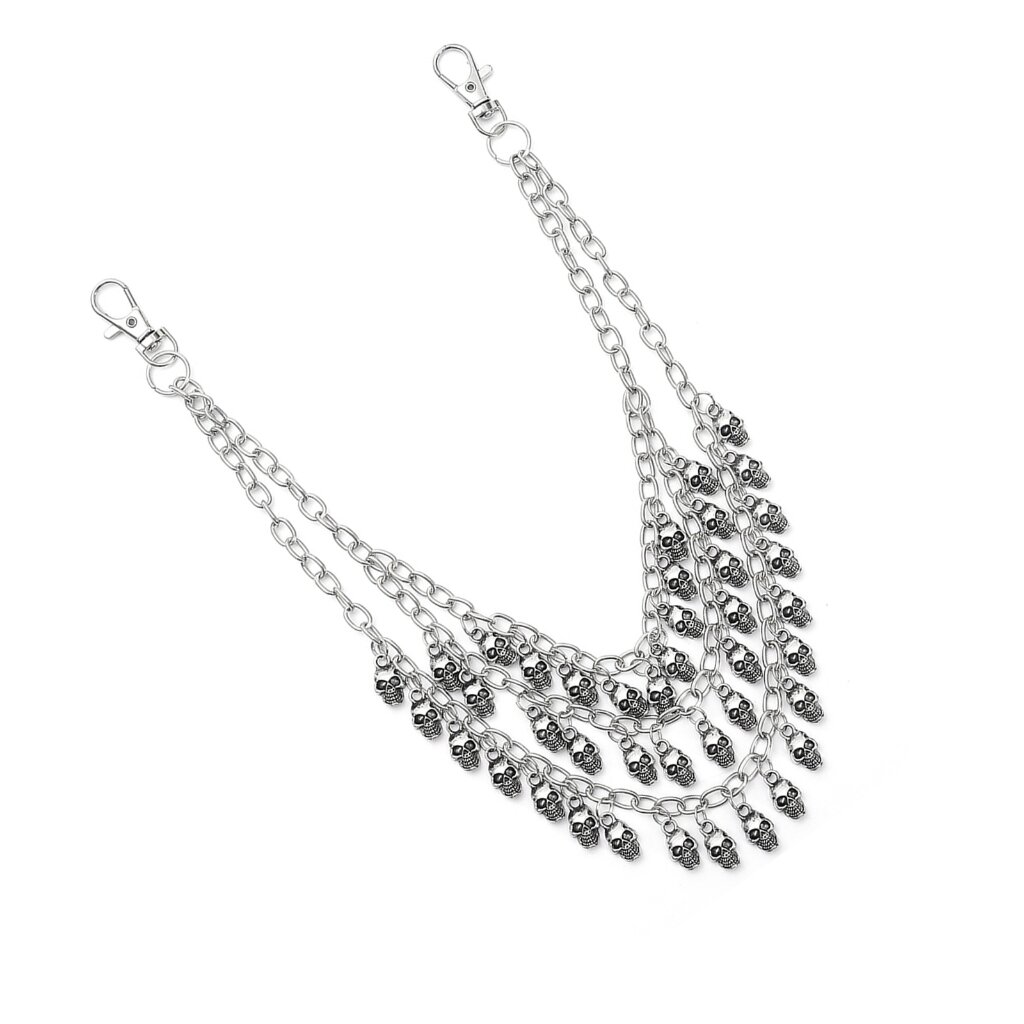 Панк-подвеска с черепом, брюки, цепочка в стиле рок, хип-хоп, кошелек, цепочка, джинсы, брюки, аксессуары, субкультурное украшение на талию