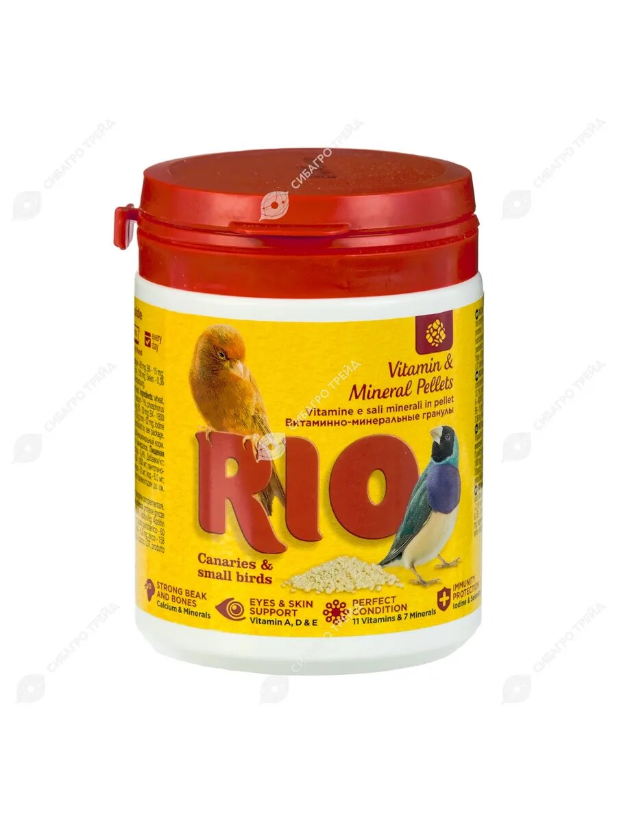 RIO Витаминно-минеральные гранулы для канареек, экзотов и других мелких птиц, 120 г