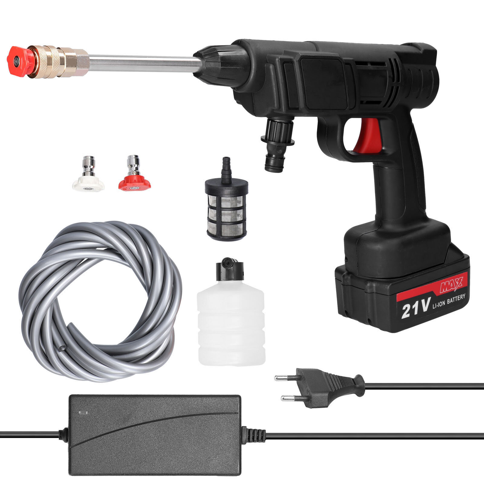 Бытовая беспроводная мойка высокого давления для автомобилей, портативная машина для очистки транспортных средств, автомойка с пеногенератором.