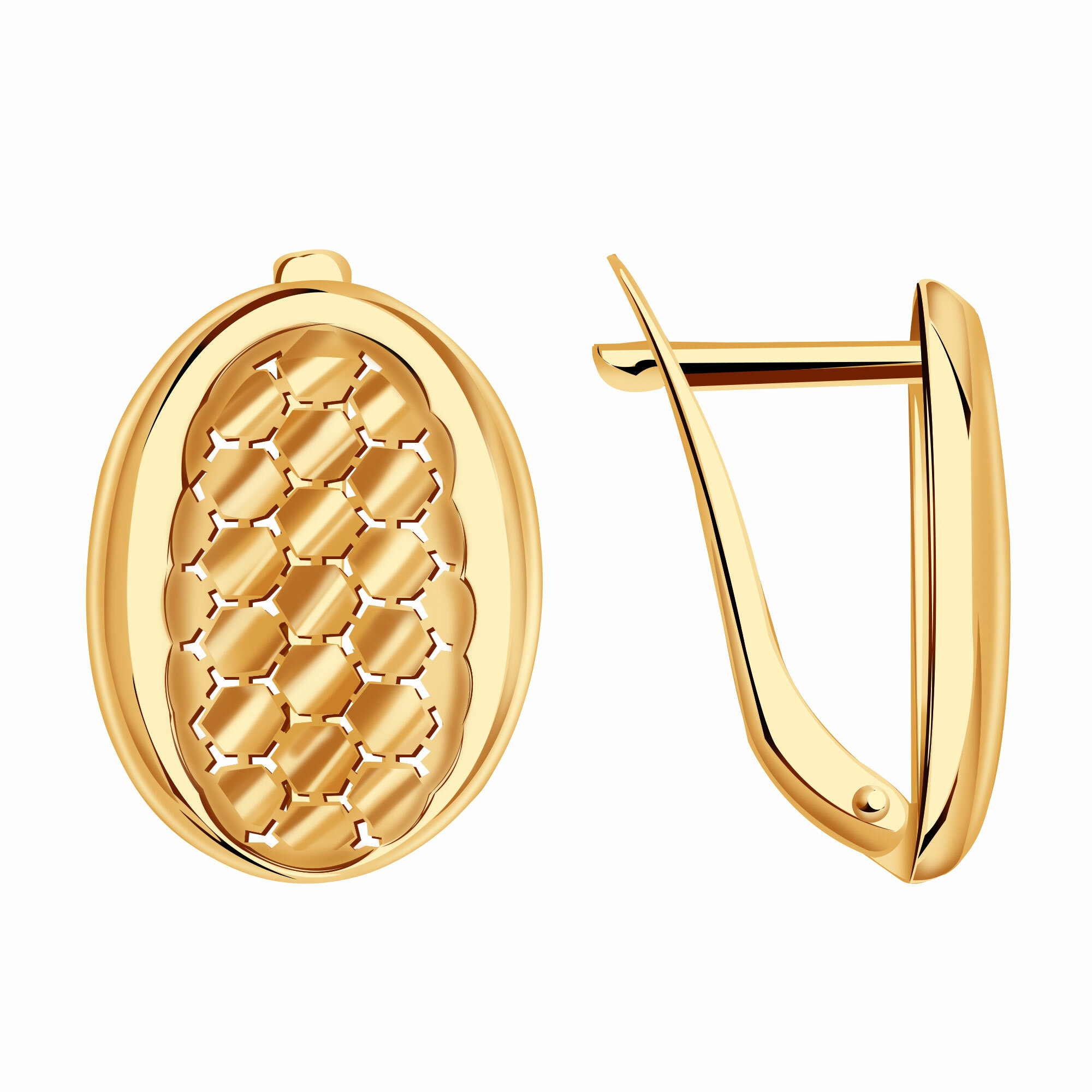 Серьги, красное золото, 585 проба