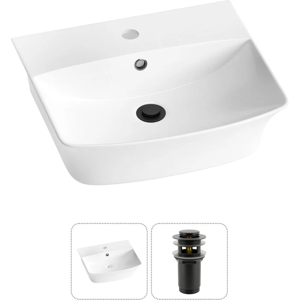 Комплект Wellsee 2 в 1 Lavinia Boho Bathroom Sink накладная/подвесная раковина 45x40 см 20216750R