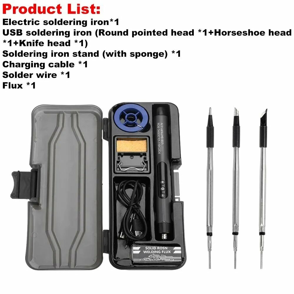 Беспроводной электрический паяльник USB C200S с заменяемыми насадками, Type-C 5V 8W, быстрая зарядка, портативные инструменты для ремонта и сварки