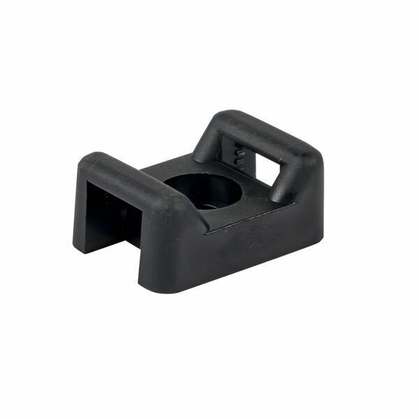 Монтажные площадки EKF "Proxima", под хомуты, 22х16 мм, с отверстием М4, черные, 100 шт