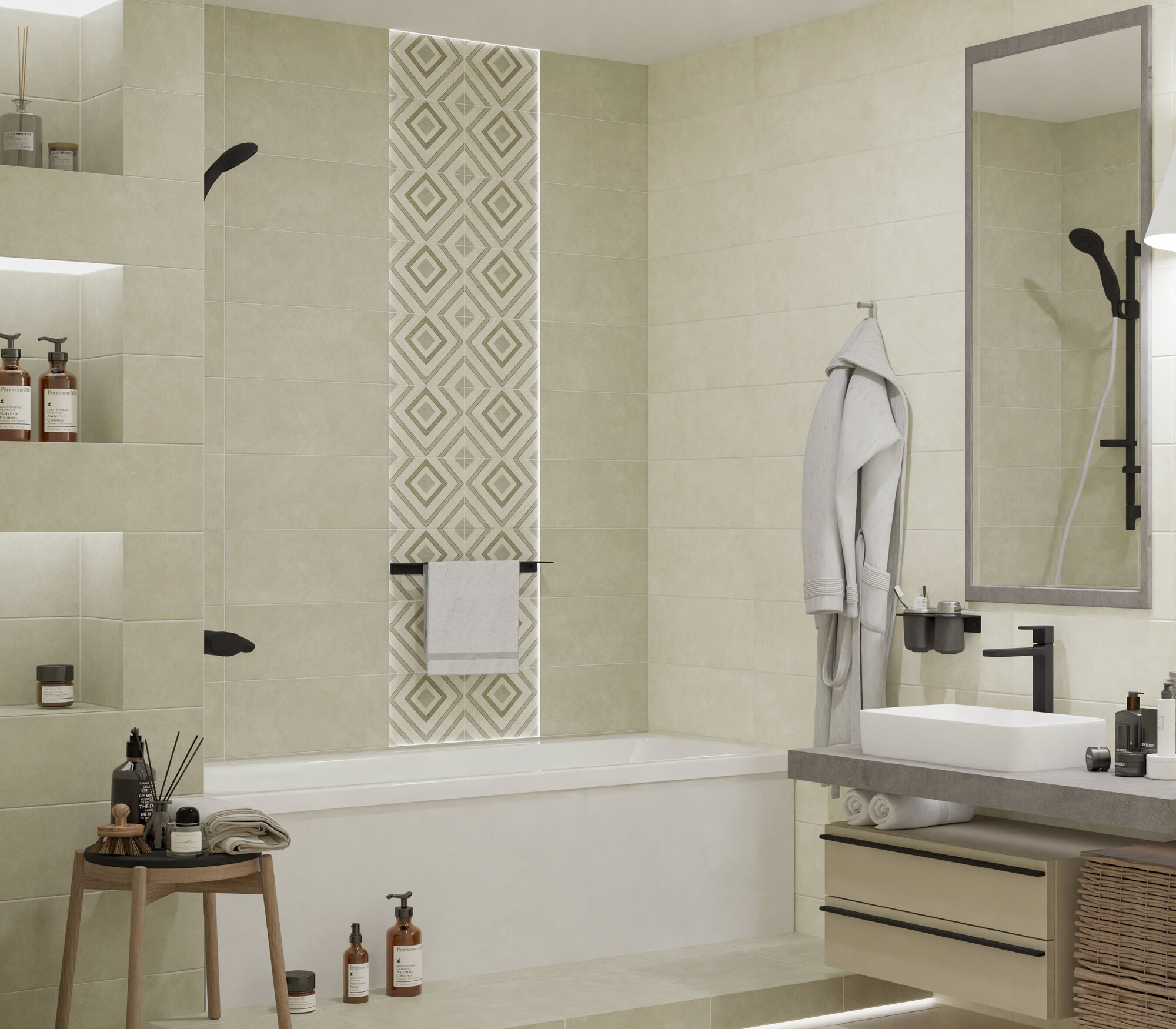 Плитка Настенная Azori Castle бежевый 20,1Х50,5 см 1,62 м²