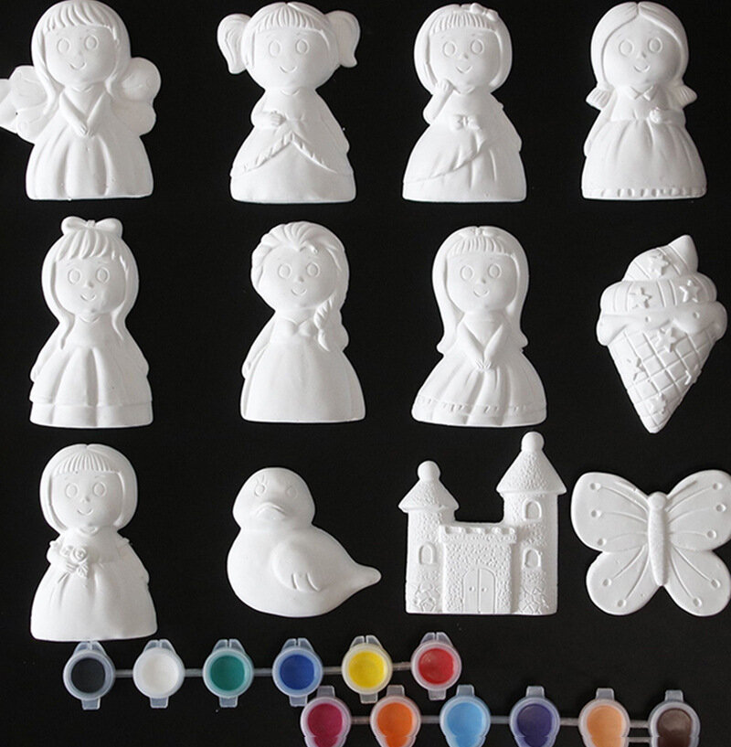 Гипсовая кукла для раскрашивания Санта-Клауса, детская живопись, DIY раскраска, новая граффити живопись, керамическая заготовка оптом