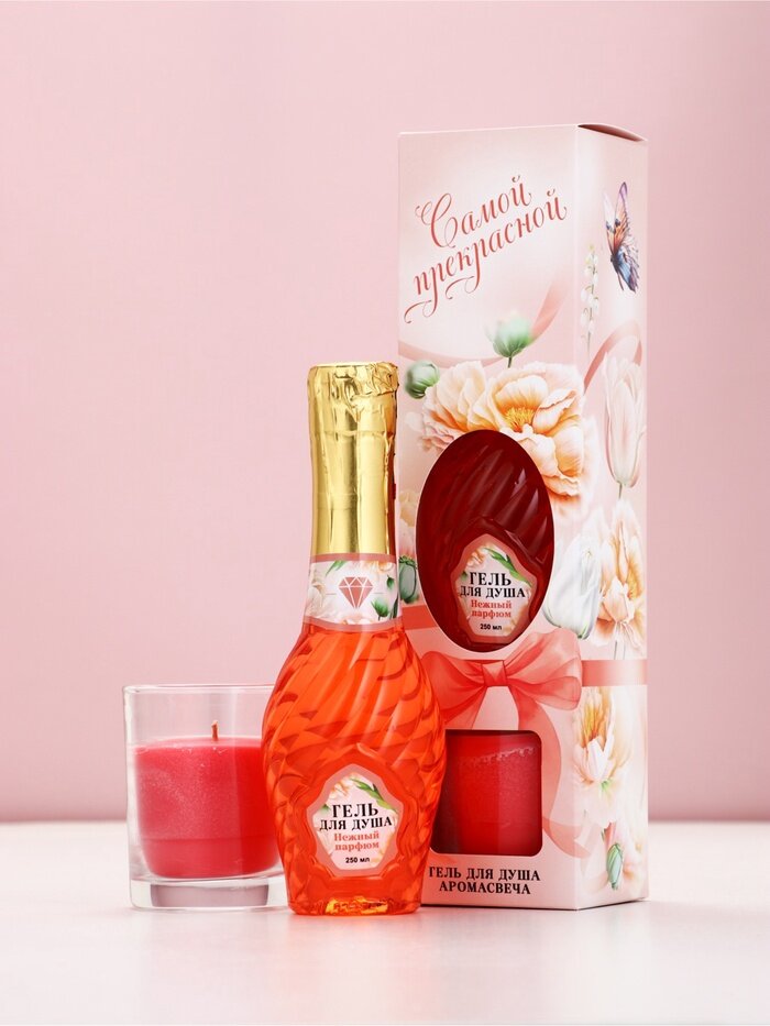 Чистое Счастье Женский набор гель для душа Мондоро и свеча_зеленый 10901117