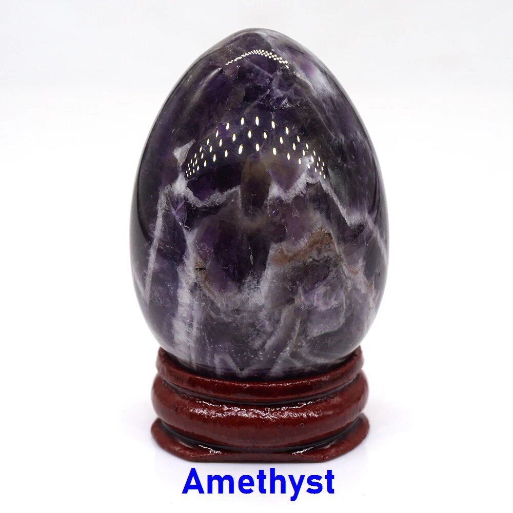 Йони яйцо из амазонита/аметиста/черного обсидиана/камня крови/синего авантюрина/синего содалита Фиолетовый, Amethyst
