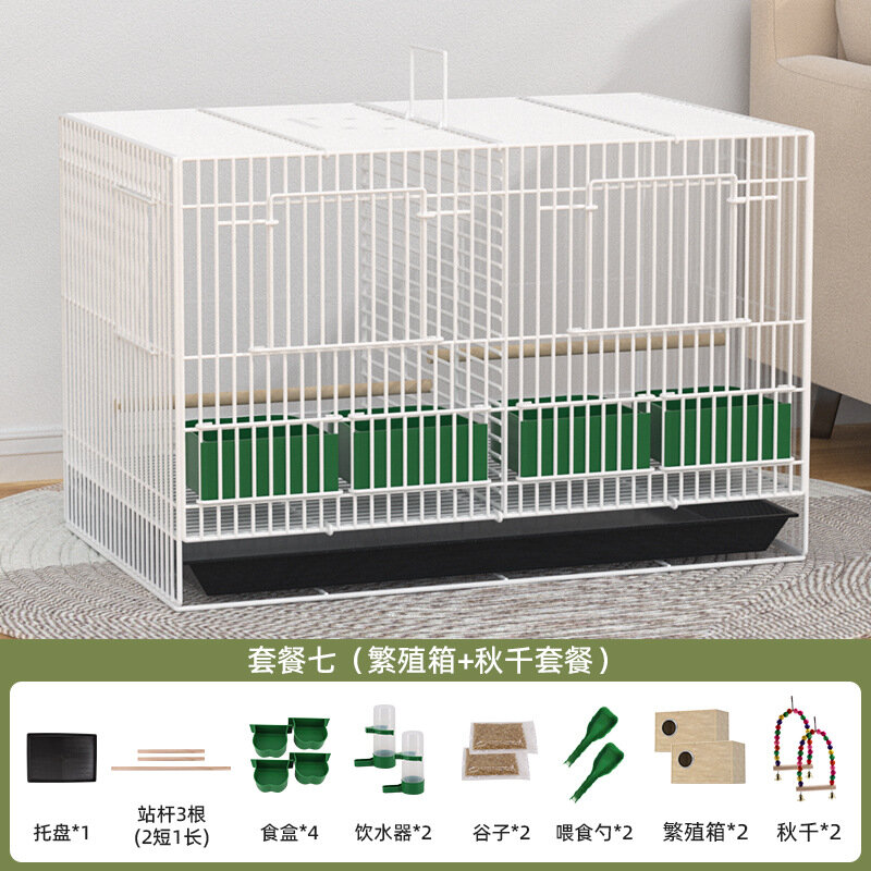 Большая клетка для птиц для домашнего использования, для попугаев, волнистых попугаев, корелл, неразлучников, с перегородкой, двойной ящик для разведения, птичье гнездо