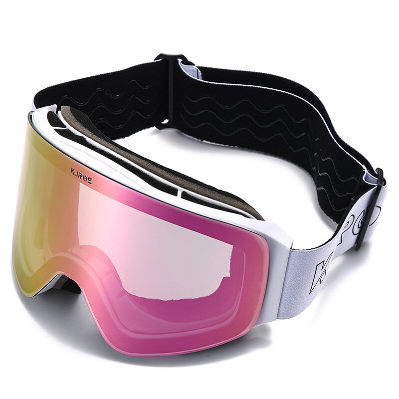 2026KAROS Складные лыжные очки с большим цилиндром, двойным слоем, антизапотевающие очки для сноуборда и лыж для мужчин и женщин с близорукостью