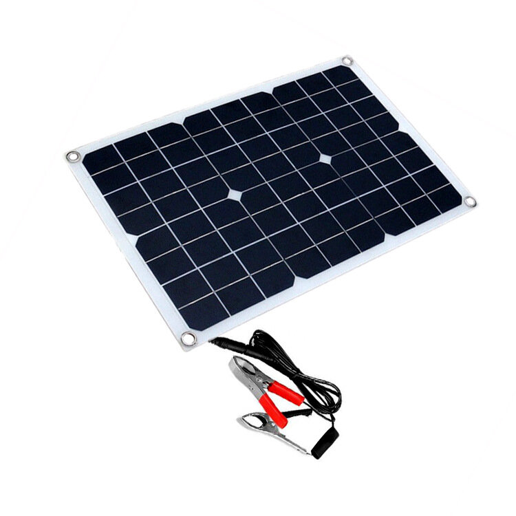 Полугибкая монокристаллическая солнечная панель 20 Вт, 12 В, для наружного использования, зарядное устройство для мобильных телефонов и ноутбуков, фотоэлектрическая