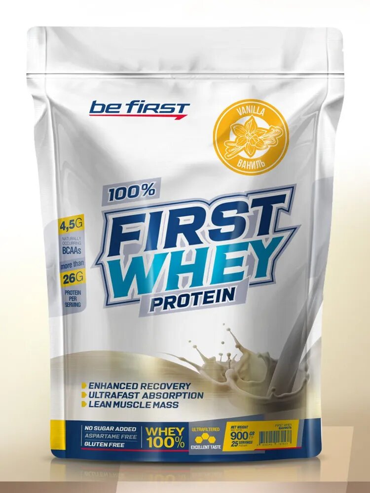 Be First Протеин Whey 900 гр (Ванильное мороженое)