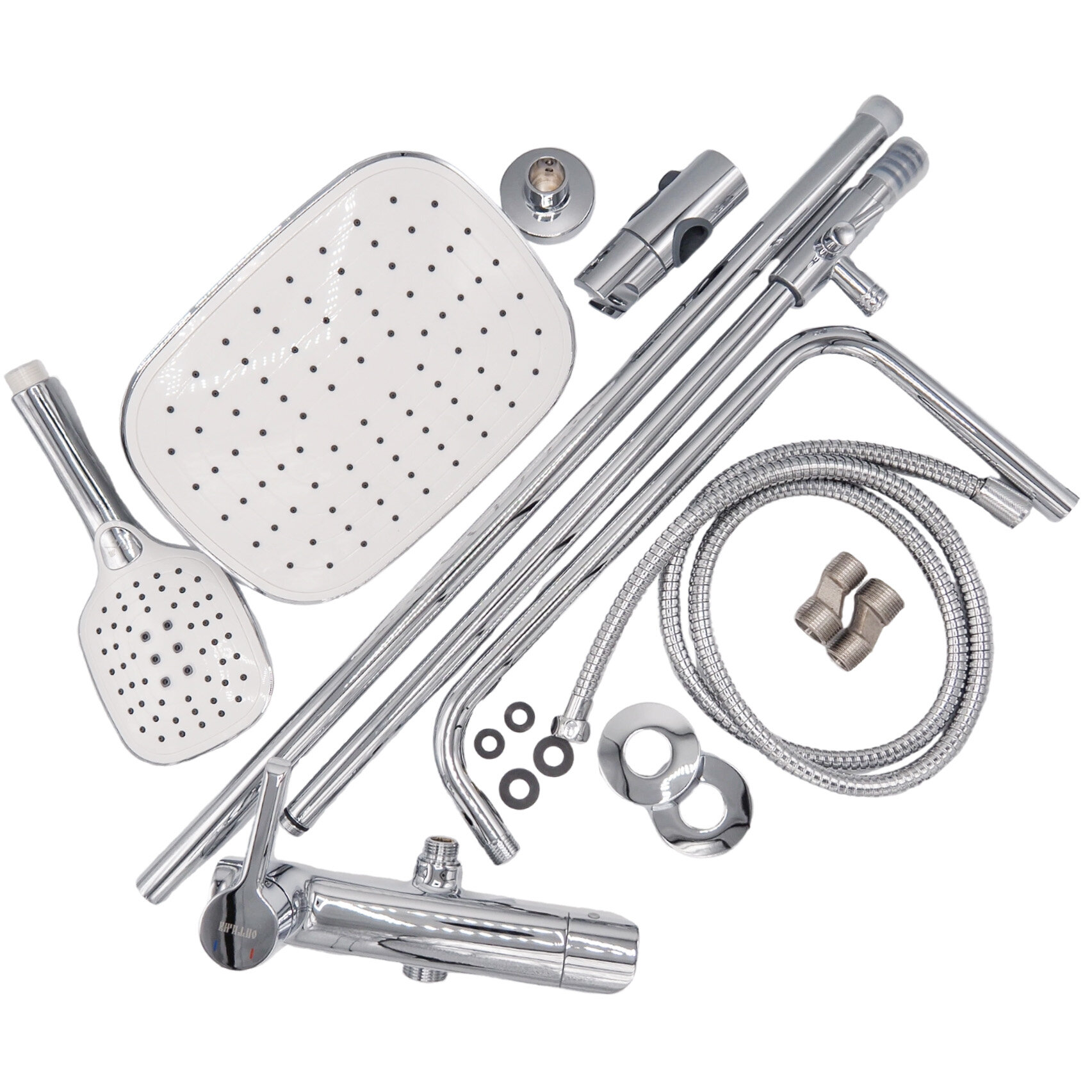 Смеситель Оптима для ванны и душа 35 мм со стойкой, латунь, хромированный