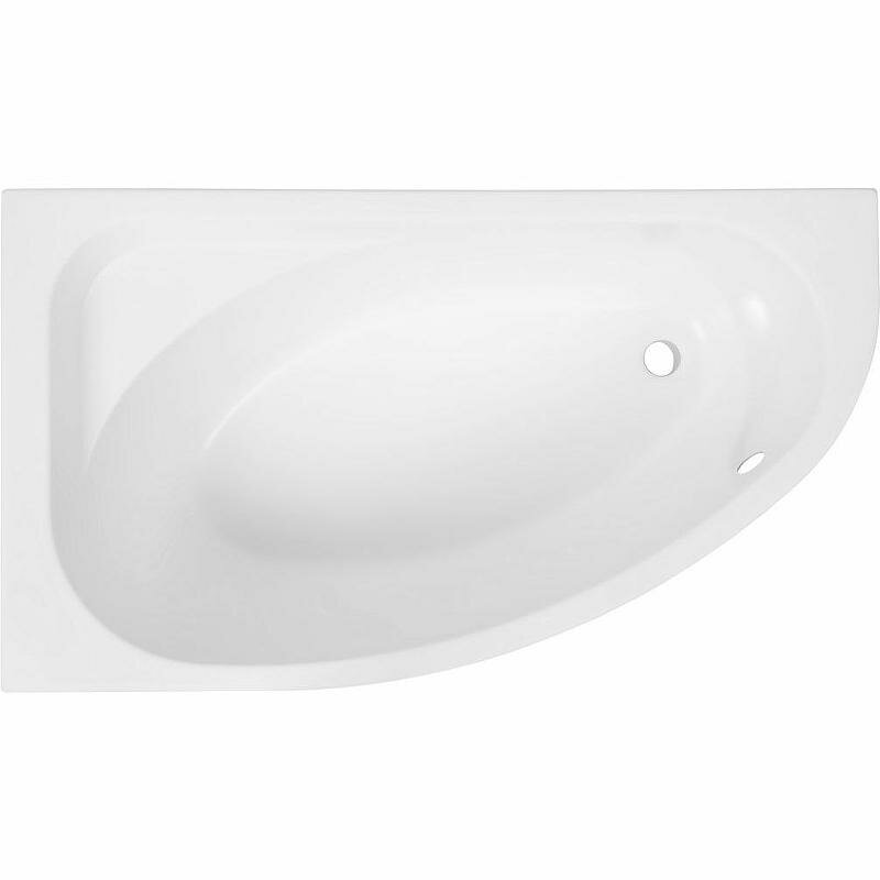 Ванна акриловая Aquanet Mia 246496 асимметричная, левая, 140x80 см, белая, с сиденьем
