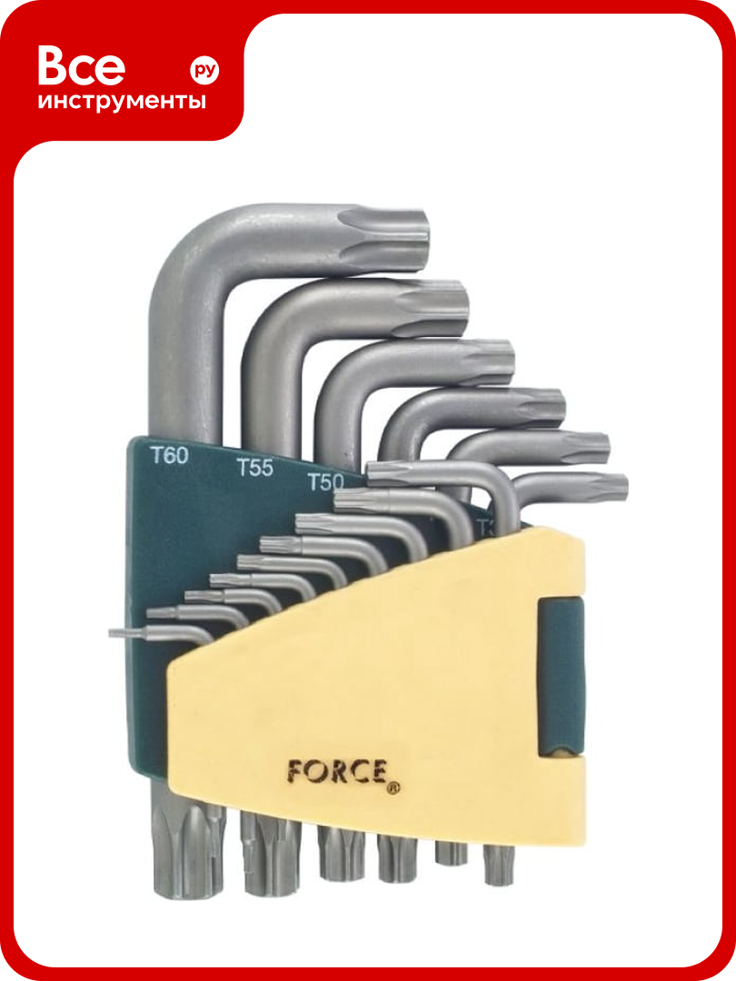 Набор удлиненных Г-образных ключей FORCE Т6-Т60 15 предметов 5151L