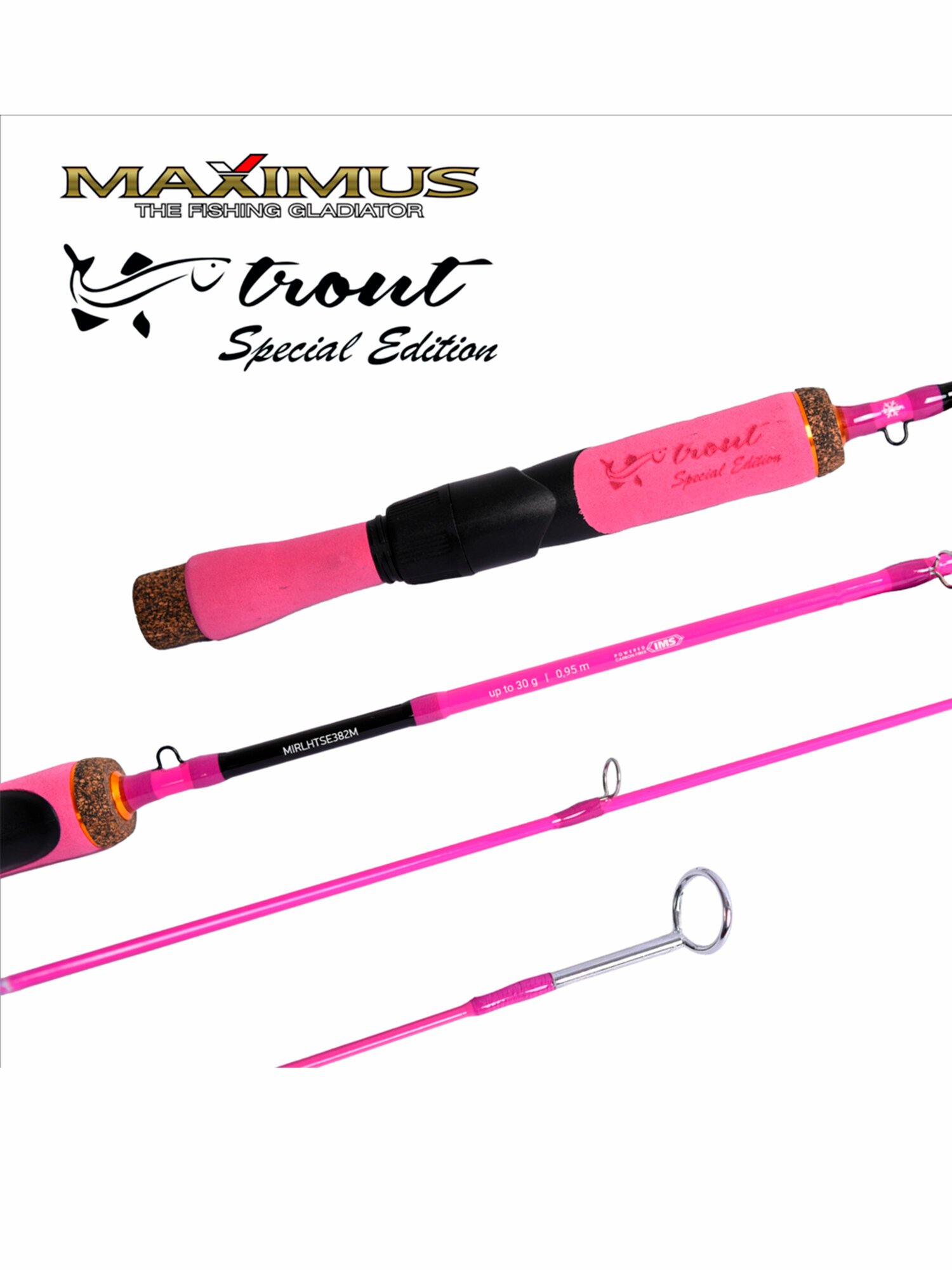 Удочка для зимней рыбалки Maximus LONG HAND 382M TROUT SE 0,95м до 30гр, зимняя удочка для рыбалки на форель