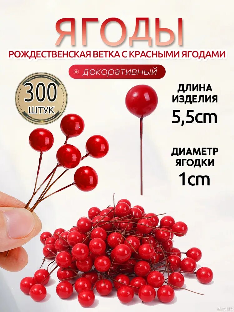 Ветка, шишка декоративная 300 шт
