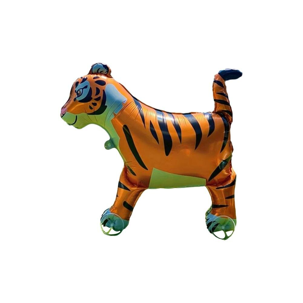Гигантский воздушный шар в виде ходячих животных, высотой 79 см (31,5 дюйма), 4D, в форме кошки/собаки/тигра/слона, с веревочкой для натяжения и колесиками для игры без гелия, интерактивное украшение и игрушка для детской вечеринки (1 комплект).