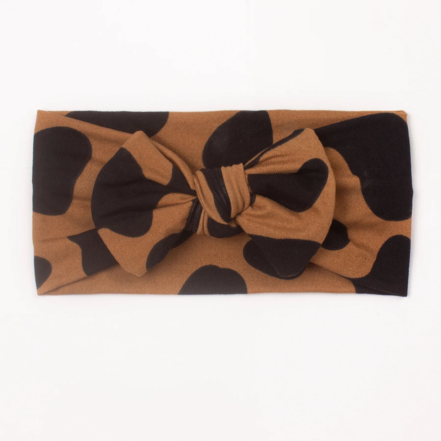 Цельная леопардовая повязка на голову для маленьких девочек, бантики для младенцев, головной убор для новорожденных, эластичный подарок, мягкий бант для малышей, аксессуары для волос для фотосъемки