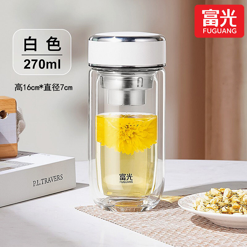 Двухслойная стеклянная чашка Fuguang, нерегулярная чашка в форме гусиного яйца, чашка для чая для мужчин и женщин, термостойкая утолщенная чашка для воды, оптовая печатная подарочная чашка