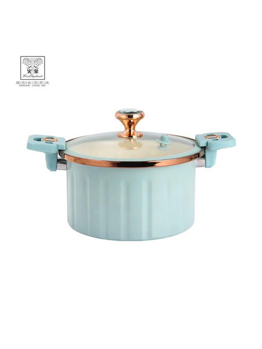 Кастрюля Роман Холидей 8л,26см, голубая, давление