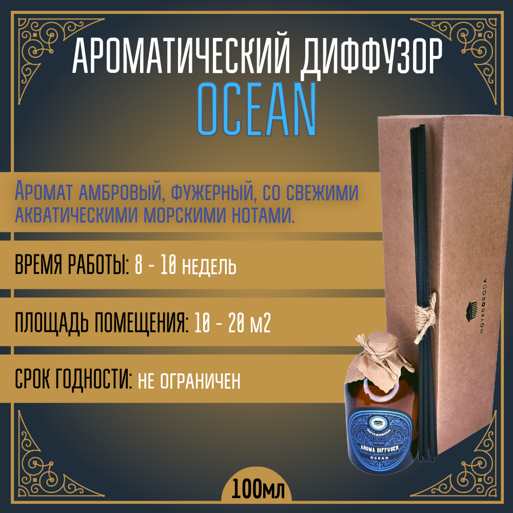 Диффузор ароматический MOYABORODA "OCEAN". (100мл)