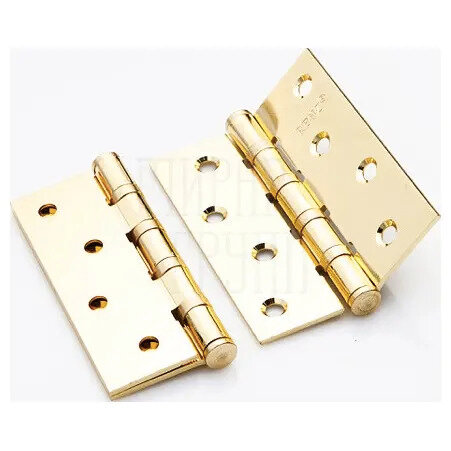 Петля стальная Renz (Ренц) 100x75x25 4 подшипника б/колп. IN100-4BB FH латунь блестящая