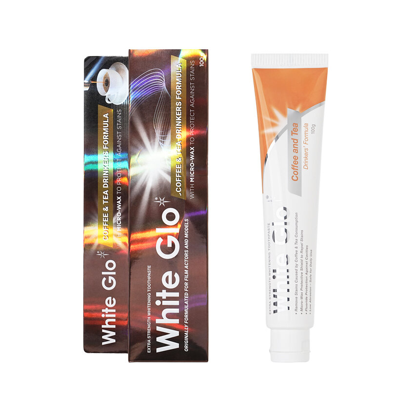 Паста зубная WHITE GLO COFFEE & TEA отбеливающая для любителей кофе и чая 100 г