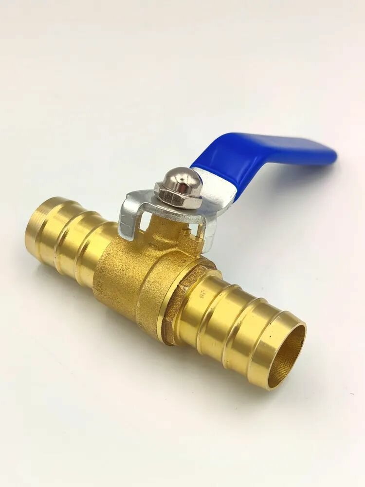 Кран печки отопителя шаровый 18 мм латунный 1/2 со штуцером