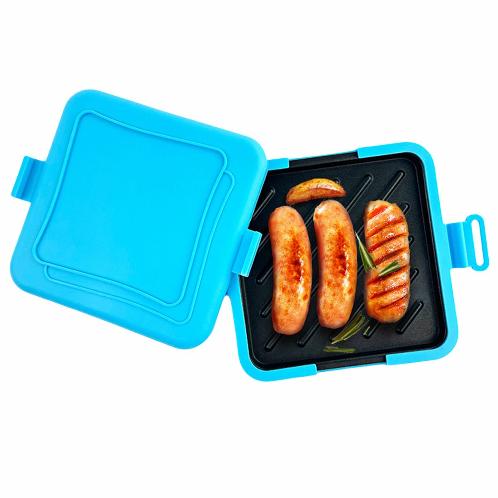 Устройство для жарки продуктов в микроволновке, с силиконовой защитой