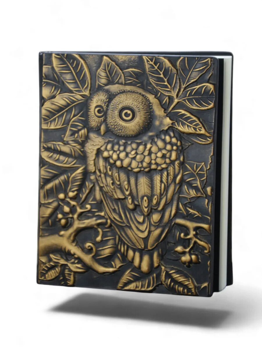 Блокнот Китобой "Сова", A5, 50 листов, мягкая обложка, эко-кожа