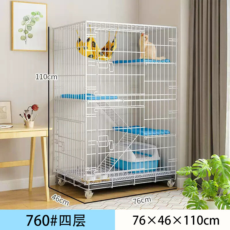 Клетка для кошек, большая, для дома, вилла для кошек, железный домик для кошек, пустая клетка, лоток для кошек, интегрированная клетка