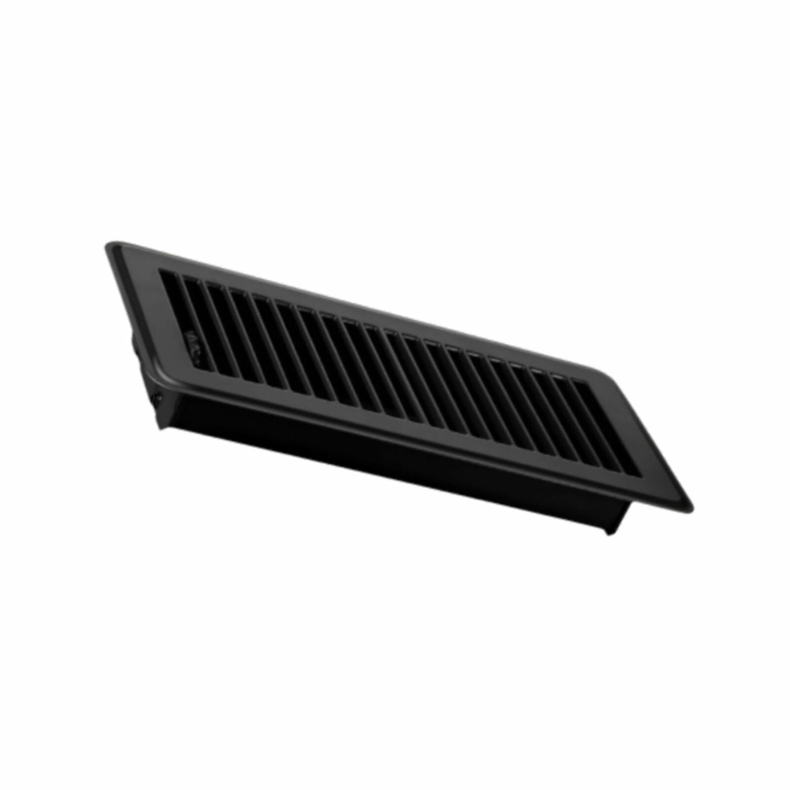 Вентиляционная решетка для пола 25x10 см, металлическая, черная, с регулируемой заслонкой для дома и автодома