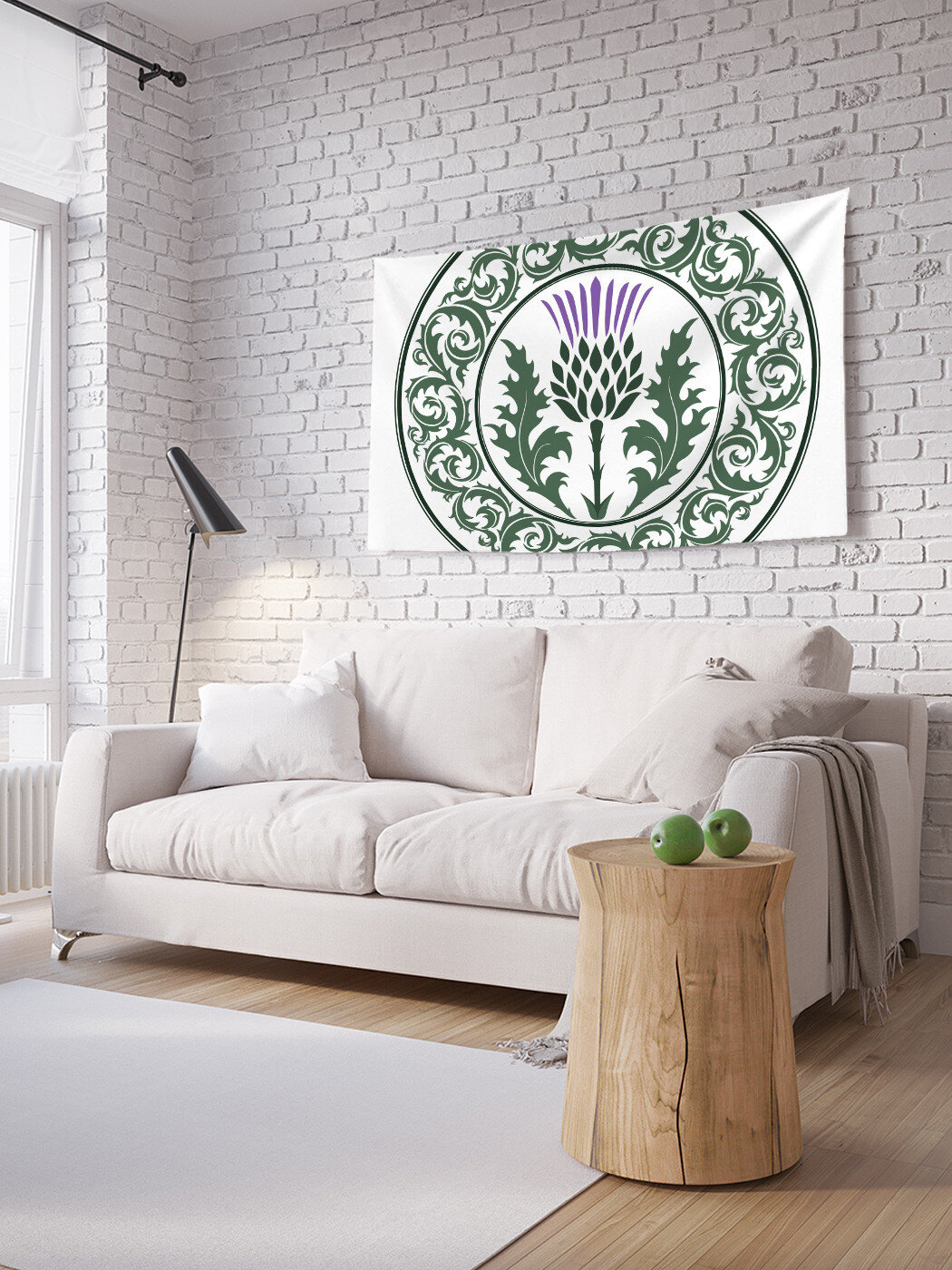 Горизонтальное фотопанно на стену "Шотландский чертополох", 150x200 см