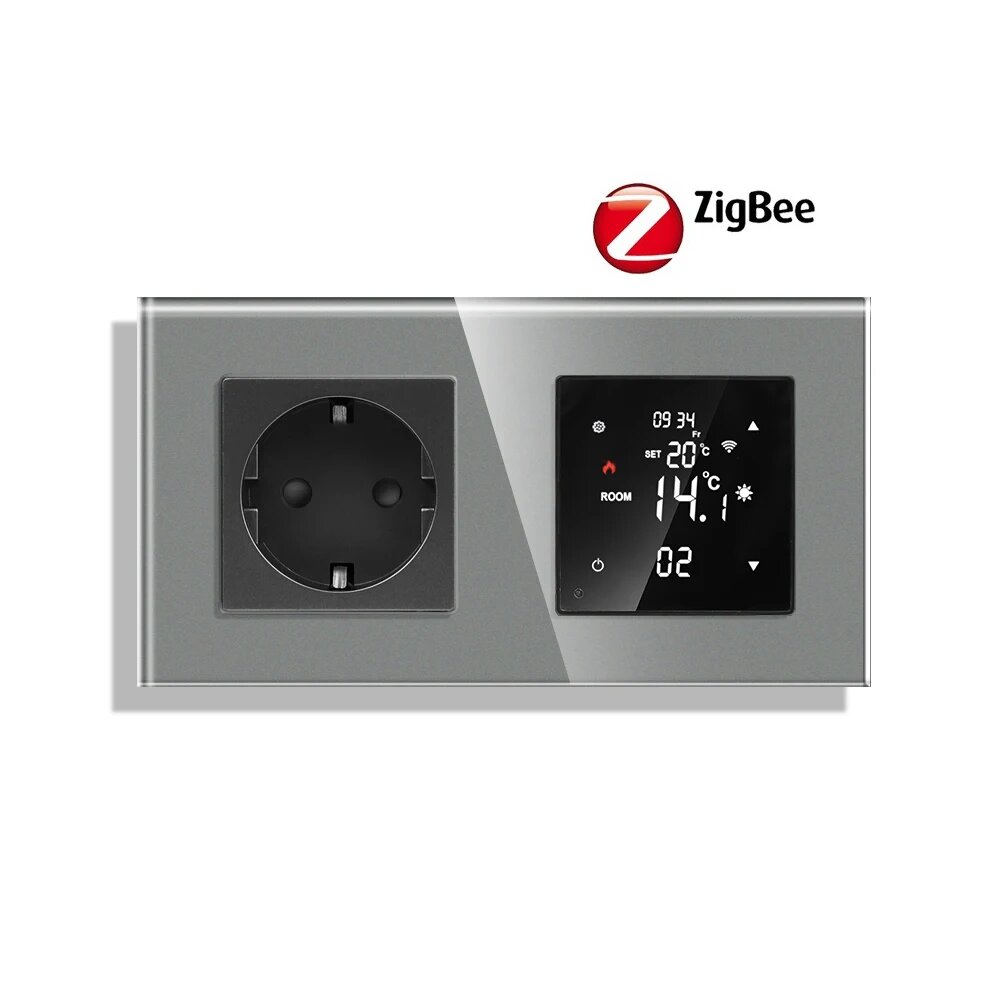 Умный Wi-Fi термостат Bingoelec для тёплого пола и котлов ZigBee grey