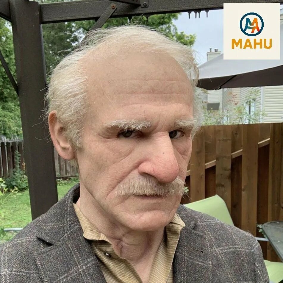 Эксклюзивная карнавальная маска из латекса для грима седовласого старика