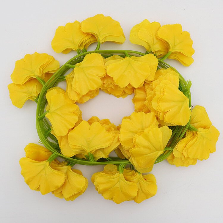 Искусственные ротанговые листья гинкго, зеленые листья, покрытие водопроводных труб, потолочное украшение, пластиковое зеленое растение, ландшафтный дизайн