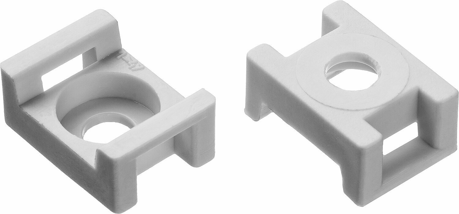 Площадки под хомут-стяжку ЗУБР ПХС-У, 16х23 мм, нейлон, 100 шт, белая, усиленная