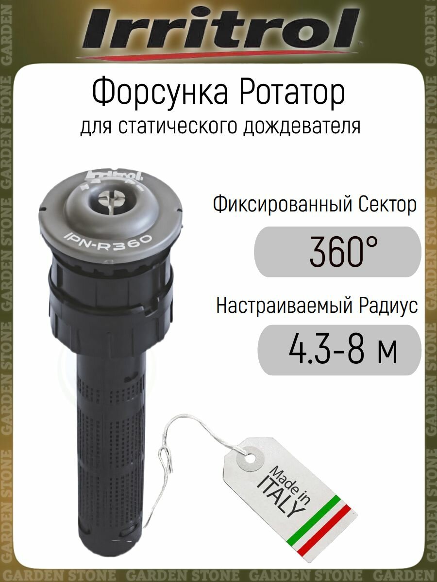 Форсунка Ротаторного типа Irritrol IPN-R360 R 4.3-8 м, Cектор 360