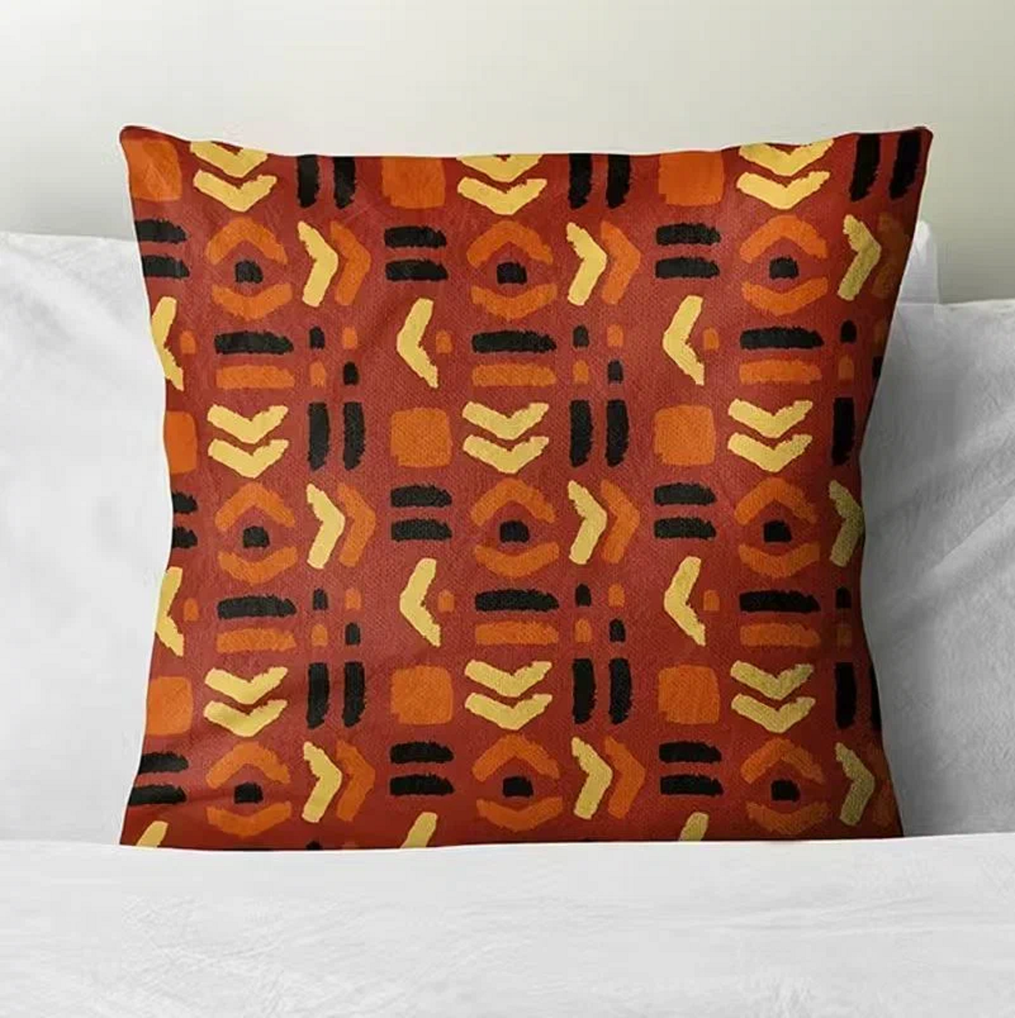 Чехол для подушки Африканские Узоры Курага 40х40 велюр