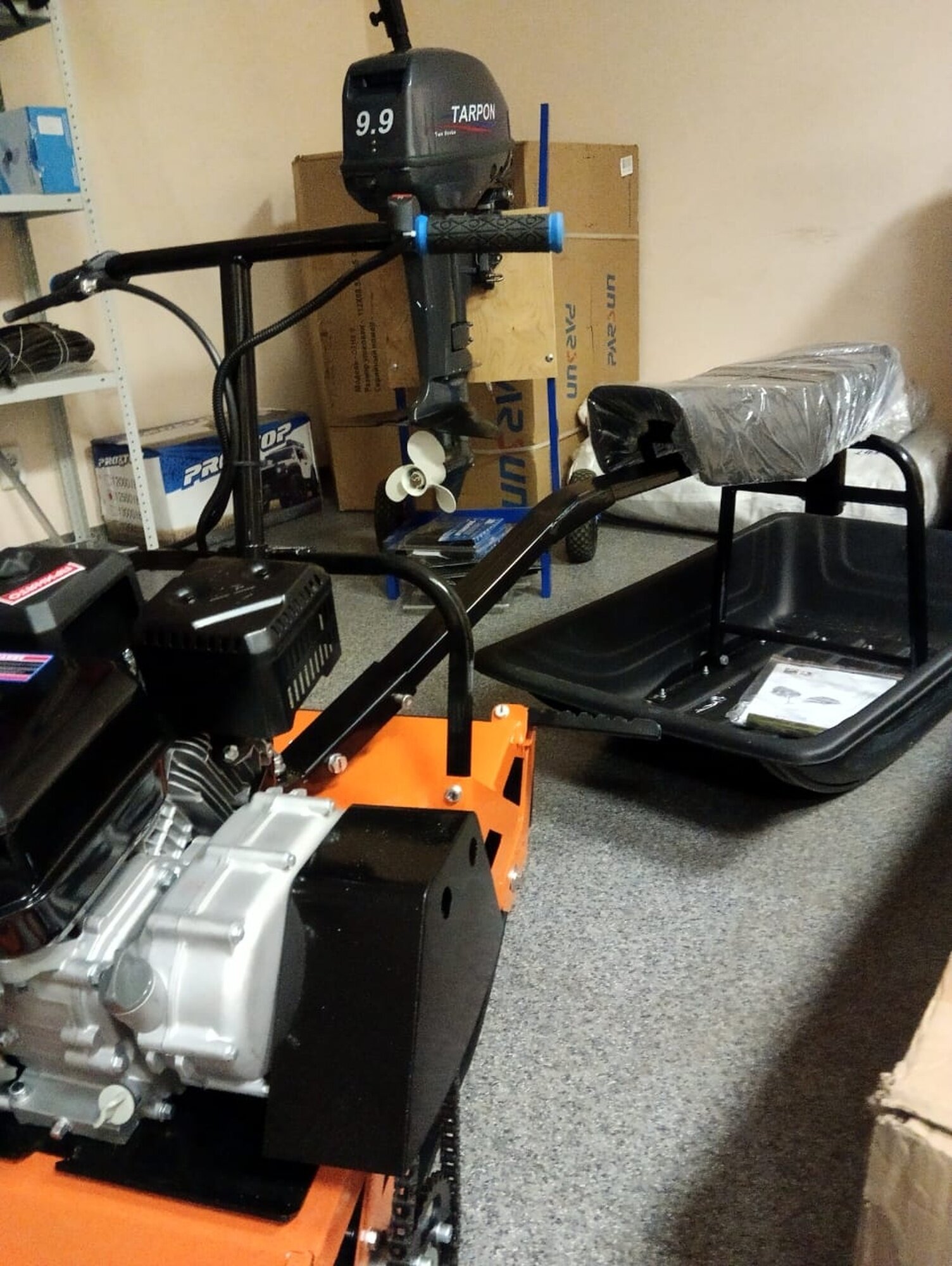 Мотобуксировщик компактный белка плюс - 6,5л. с, ширина гусенецы 380 мм