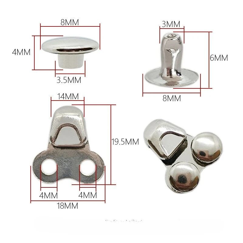 Крючки для обуви серебряные 10pcs, silver C