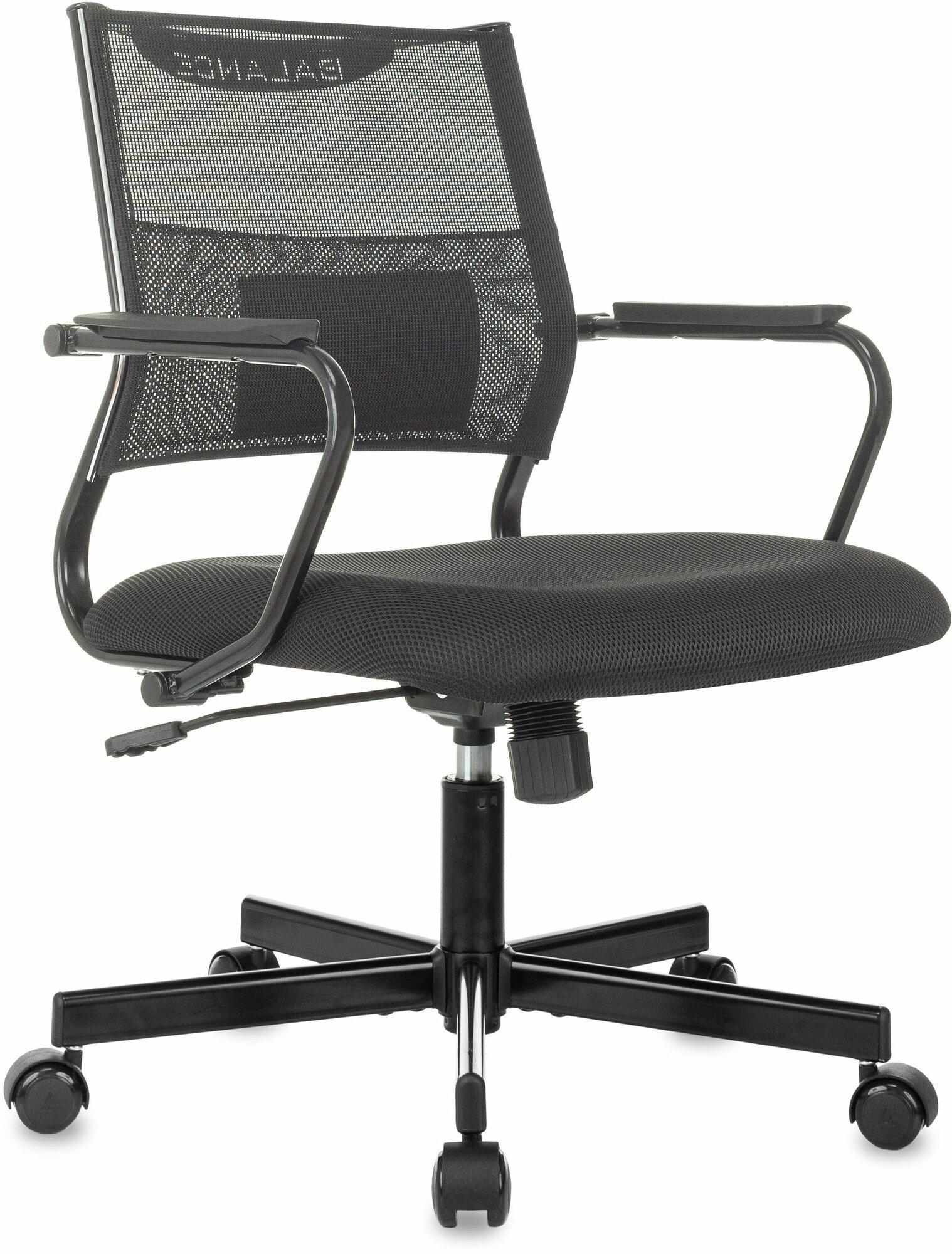 Кресло Бюрократ CH Balance-Low черный Elastic-102 TW-11 сетка/ткань низк. спин. крестов. металл черный