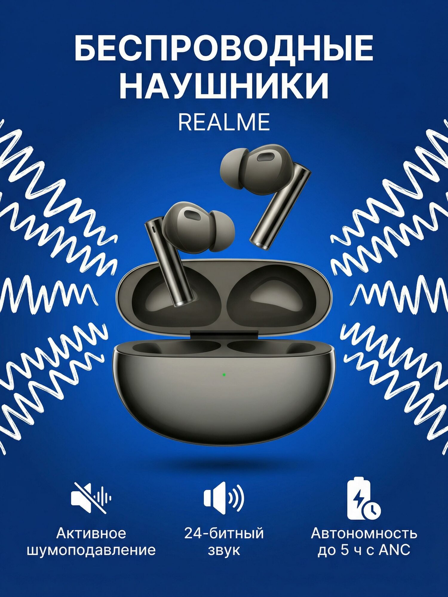 Беспроводные наушники RealMe Buds Air 6 Pro RMA2401, CN, Black/Графит