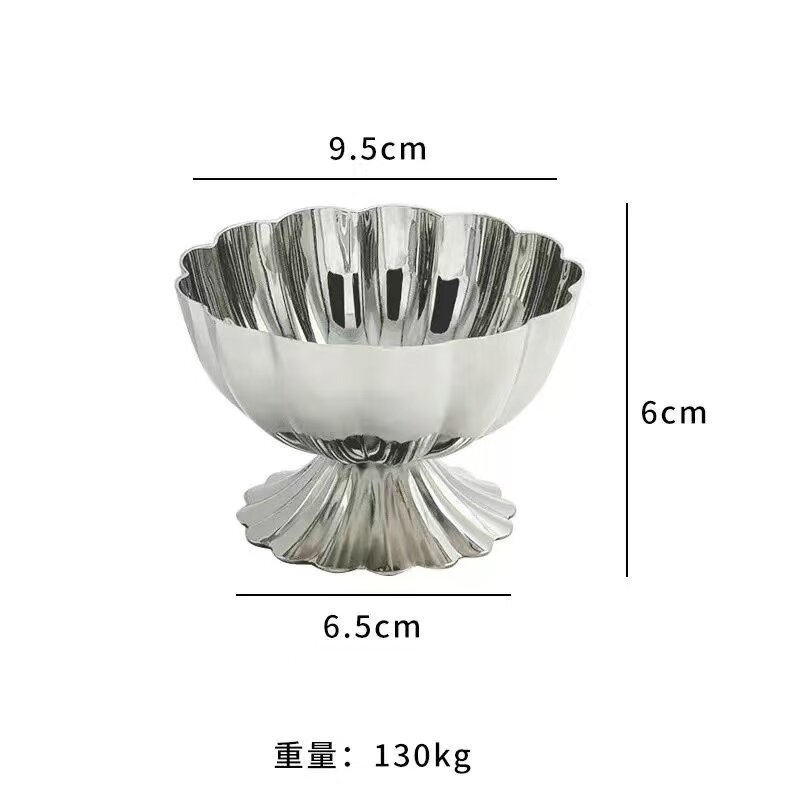 Винтажная металлическая креманка для мороженого и десертов стильная сервировка для дома и кафе