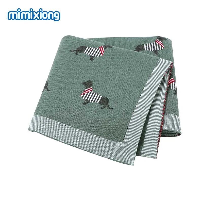 Детское одеяло Mimixiong, темно-зеленое, 100*80 см