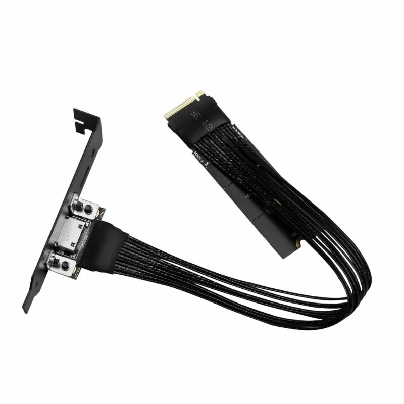 Кабель M.2-Oculink 4i 64Gbps PCIe4.0, 15CM - Перегородка половинной высоты