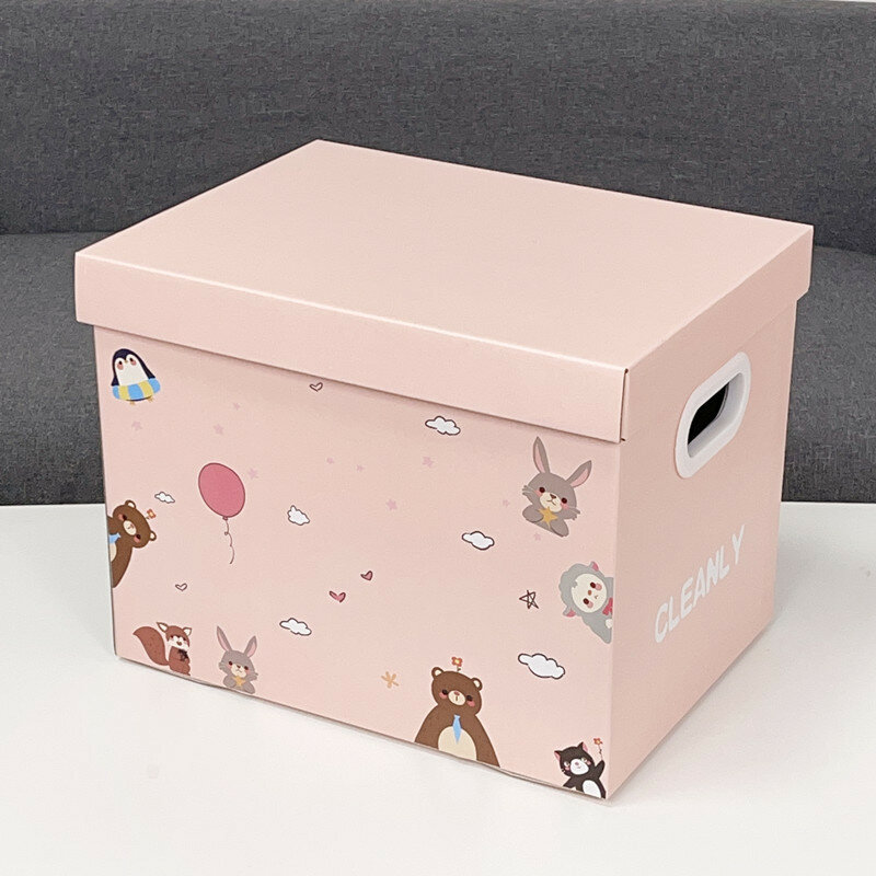 Коробка для хранения в мультяшном стиле, коробка для хранения игрушек, детский органайзер для книг и одежды, коробка для хранения, пылезащитная.